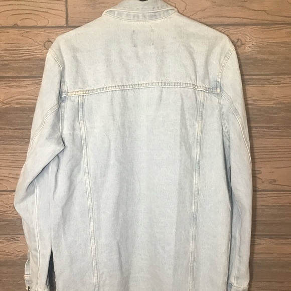 Jackets & Coats | Last 1light Wash Destroyed Denim Longline Jacket ...